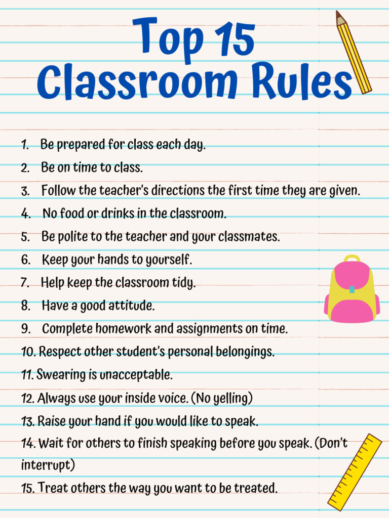 Top 15 Classroom Rules for Students | PDF | Career & Growth