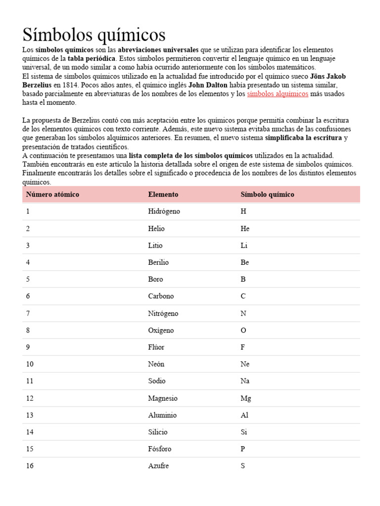 Símbolos Químicos | PDF | Elementos químicos | Alquimia