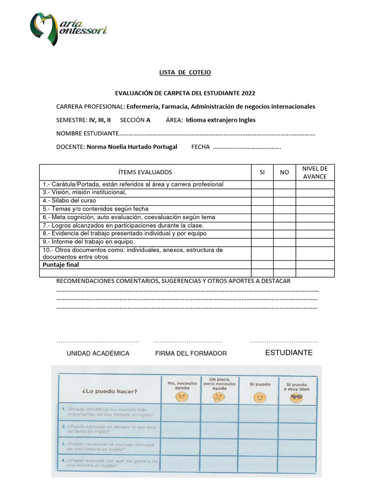 INSTRUMENTOS DE EVALUACION | PDF