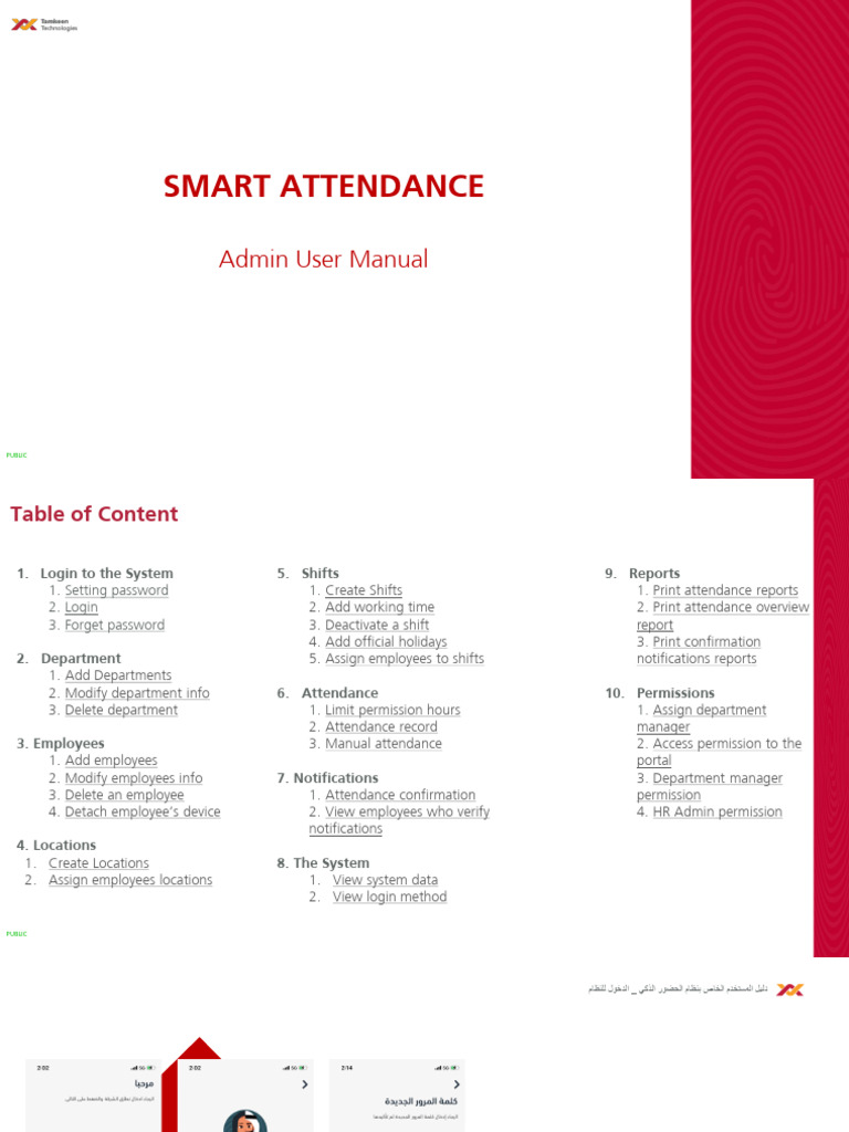 Smart Attendance - Admin User Manual - (Eng) | PDF | Login | Icon ...