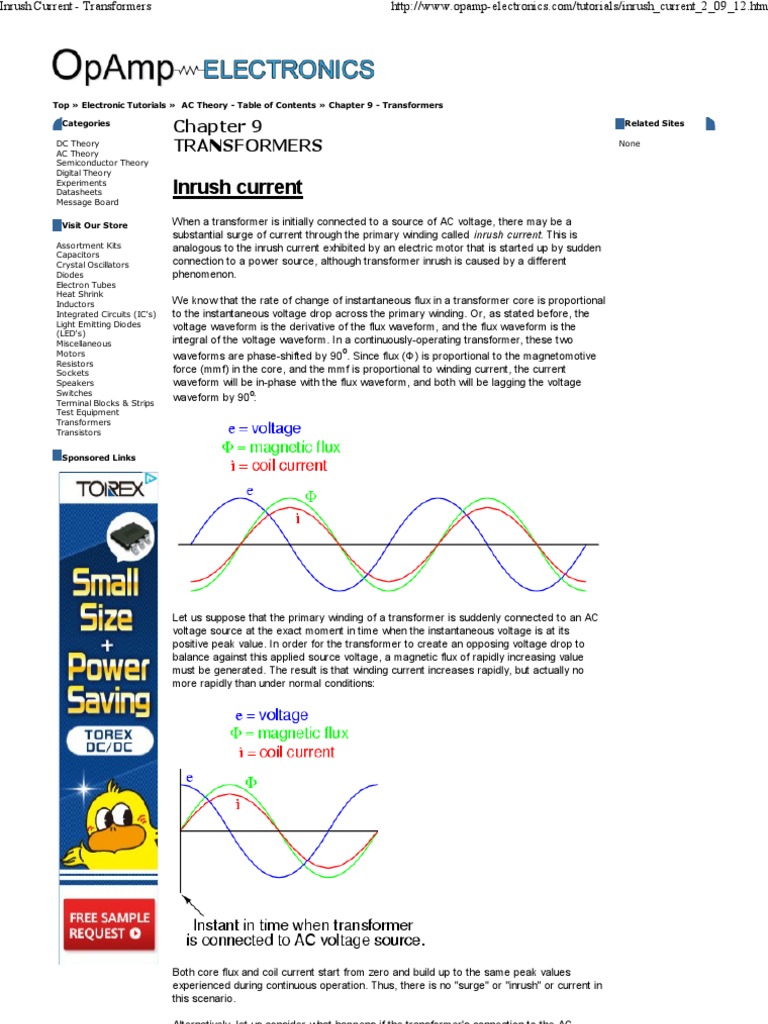Inrush Current - Transformers | PDF | Transformer | Electric Current