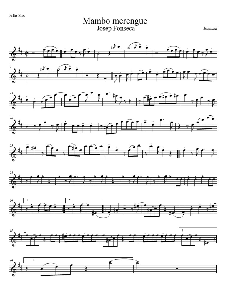 Mambo Josep Fonseca - Alto Sax | PDF