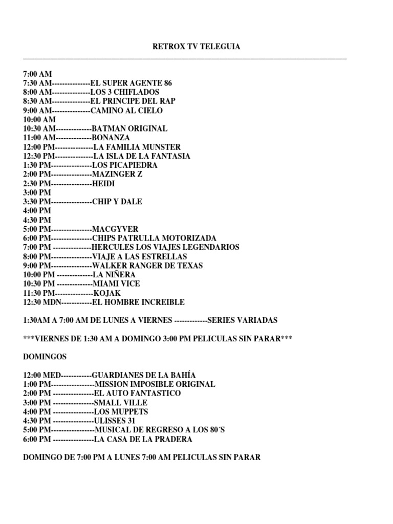 Retrox TV Teleguia | PDF