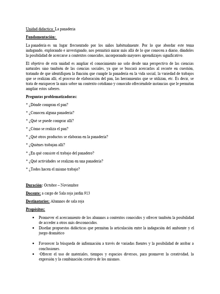 UD La Panaderia | PDF