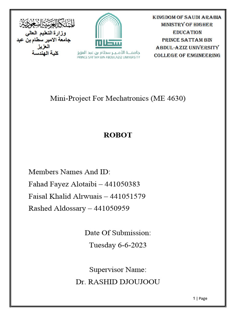 Robot Mini Project | PDF | Robot | Robotics