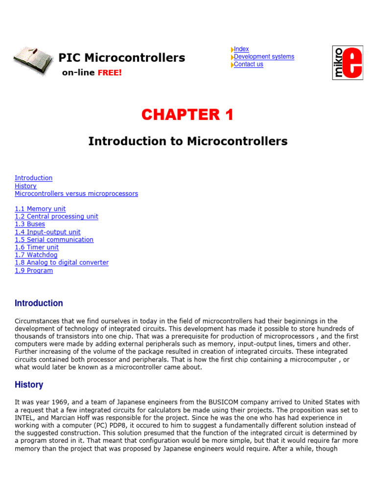 PIC Microcontrollers | PDF | Microprocessor | Microcontroller