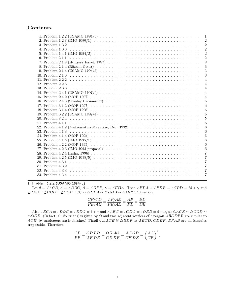 Geometry Unbound Solutions (Reid Barton) | PDF | Euclidean Plane ...