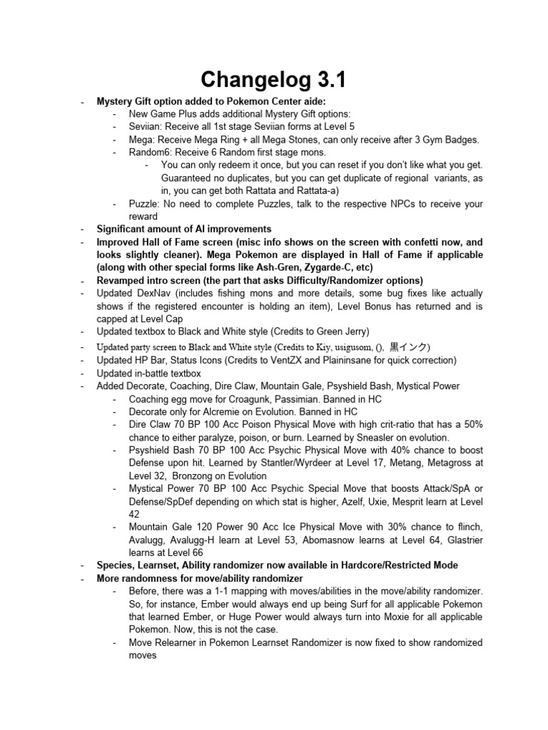 Changelog Up To v3.1 - Radical Red | PDF