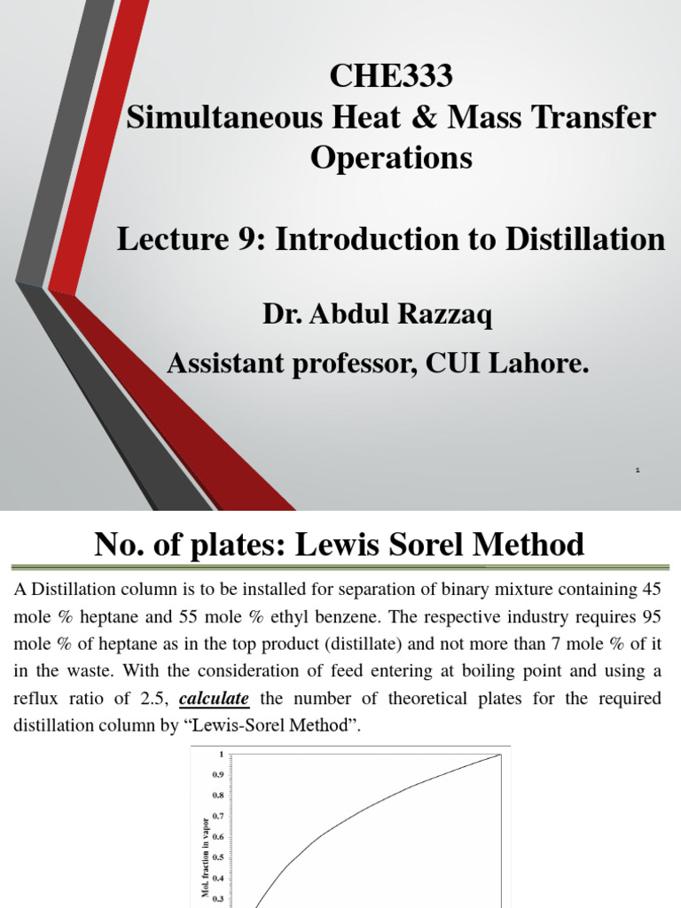 Lecture 9-Binary Distillation Problems | PDF | Distillation | Industrial Processes