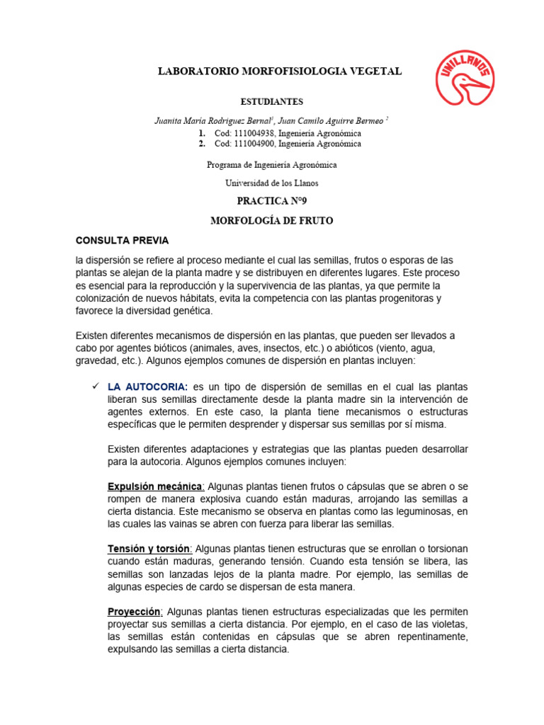 Mecanismos de Dispersión de Semillas | PDF | Semilla | Fruta
