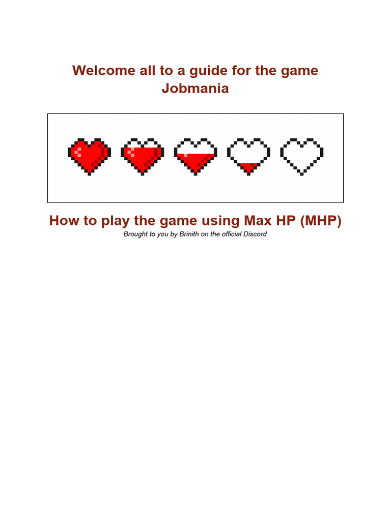 Jobmania MHP Playstyle Guide | PDF