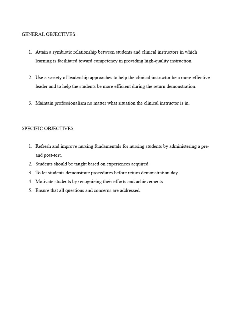 Generalspecific Objectives PCI | PDF