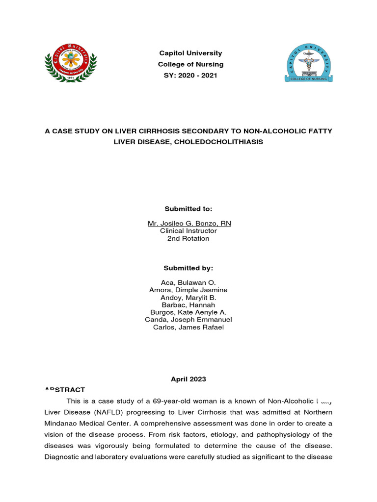 Case Study Liver Cirrhosis | PDF | Cirrhosis | Nursing