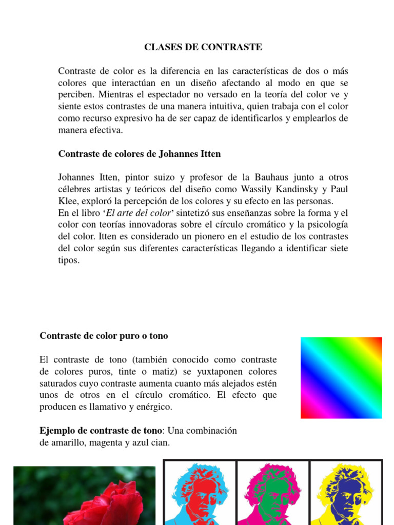 Tipos de Contraste de Color | PDF | Color | Matiz
