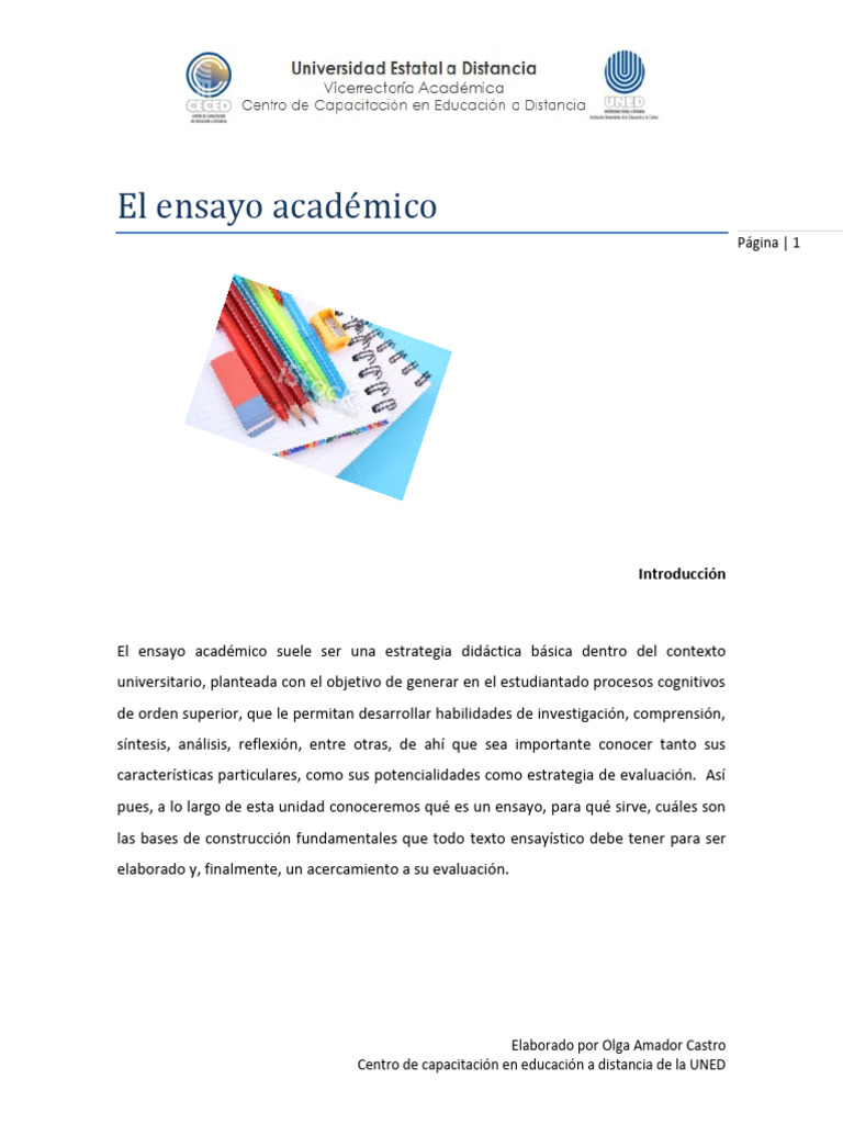 El Ensayo Academico | Descargar gratis PDF | Ensayos | Aprendizaje