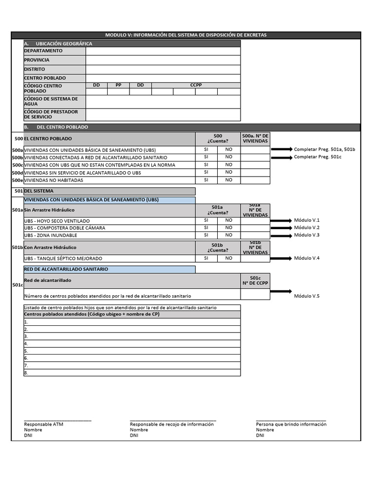 Ficha Módulo V (Con Anexo Gráfico) - DATASS | PDF | Alcantarillado | Higiene