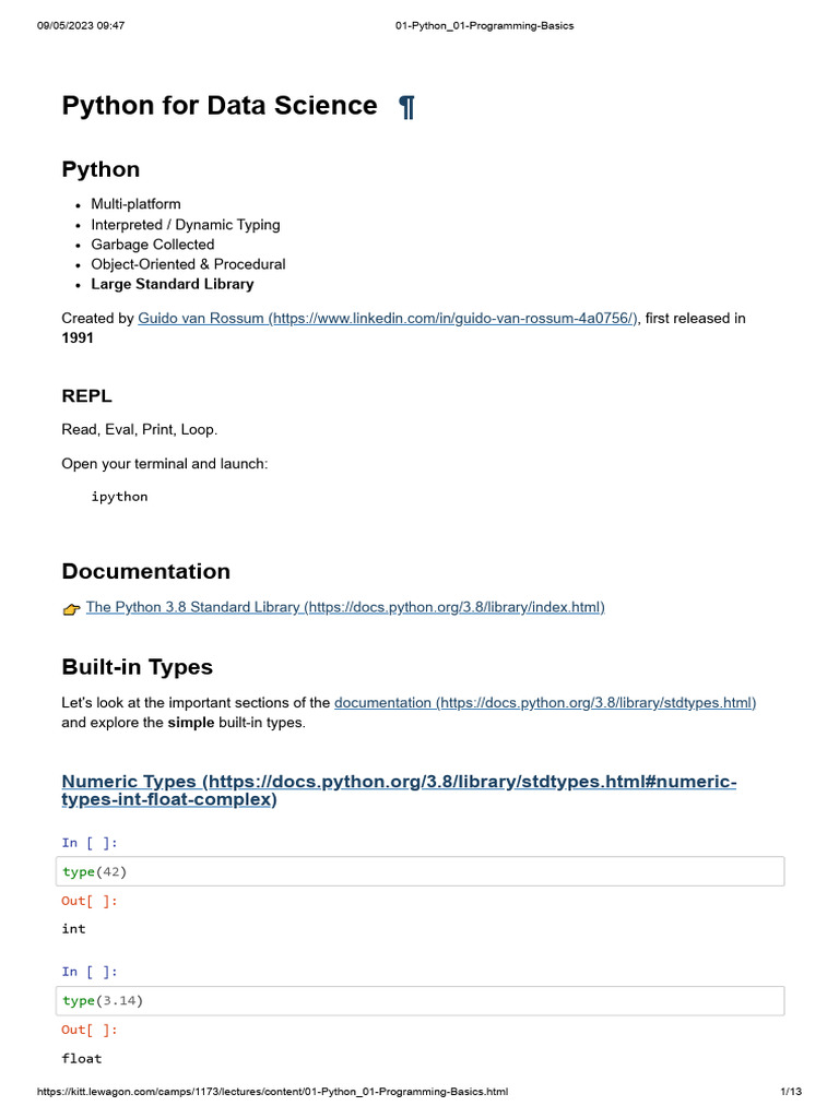 01 Python 01 Programming Basics Pdf Boolean Data Type Python Programming Language 3789