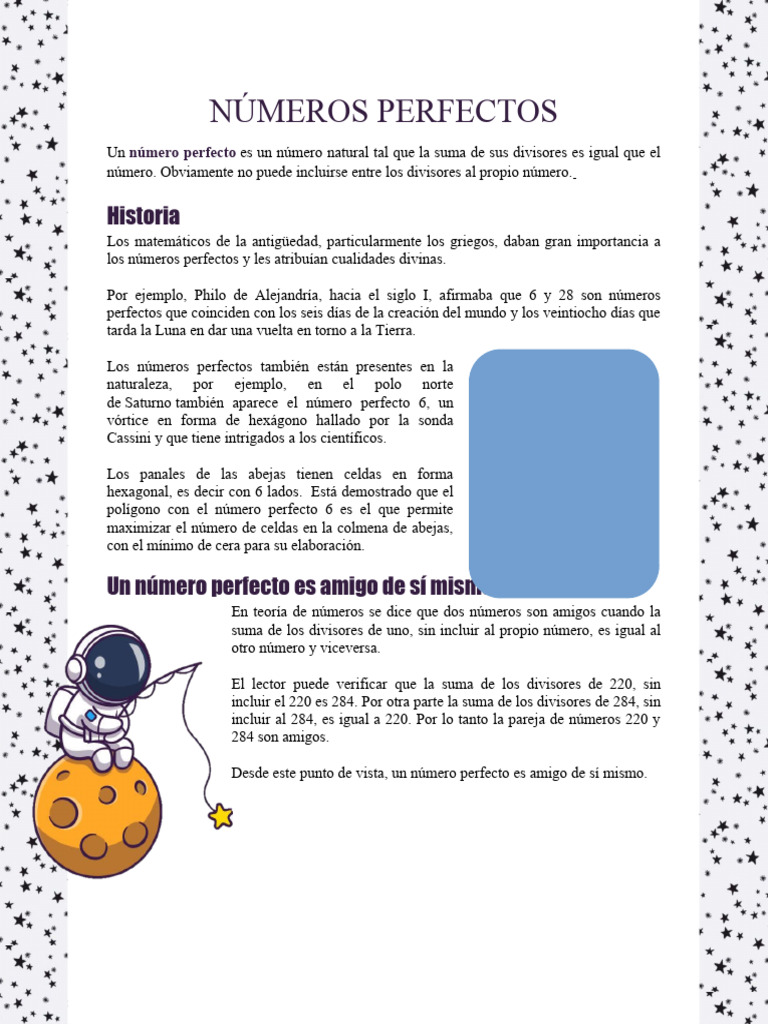 Números Perfectos: Definición y Ejemplos | PDF | Filosofía | Estudios ...