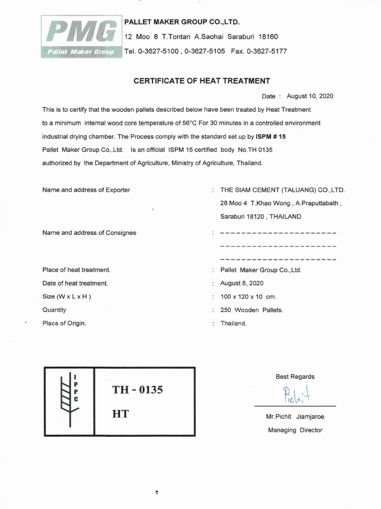 Pallet Certificate | PDF