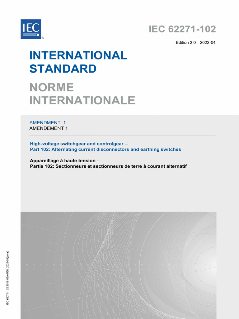 Iec 62271-102 Amd 1-2022-04 | PDF | Electrical Components | Equipment
