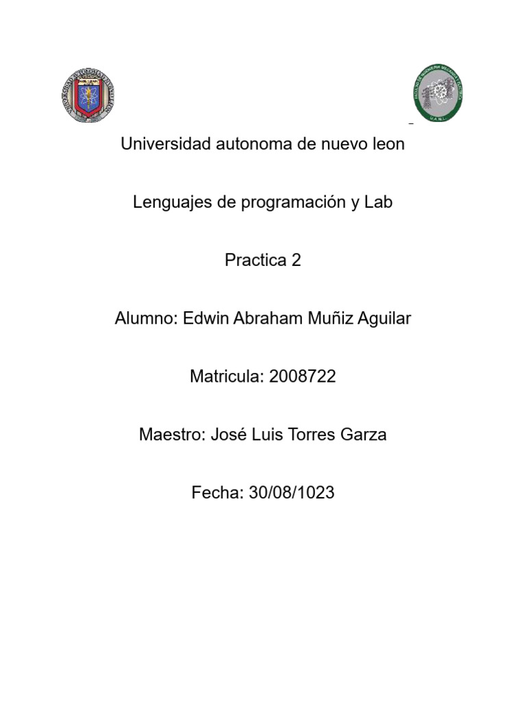 Practica 2 Lab Lenguajes de Programacion | PDF | Lenguaje de programación | Compilador