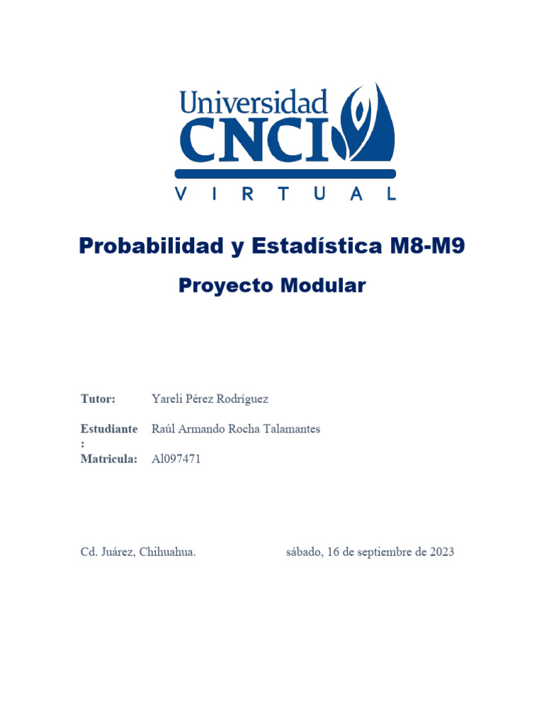 Proyecto Modular Probabilidad y Estadistica | PDF | Toma de decisiones | Probabilidad