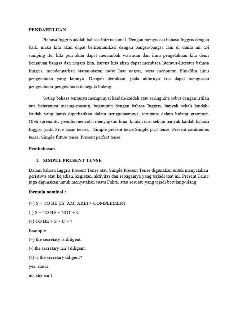 Five Basic Tenses | PDF