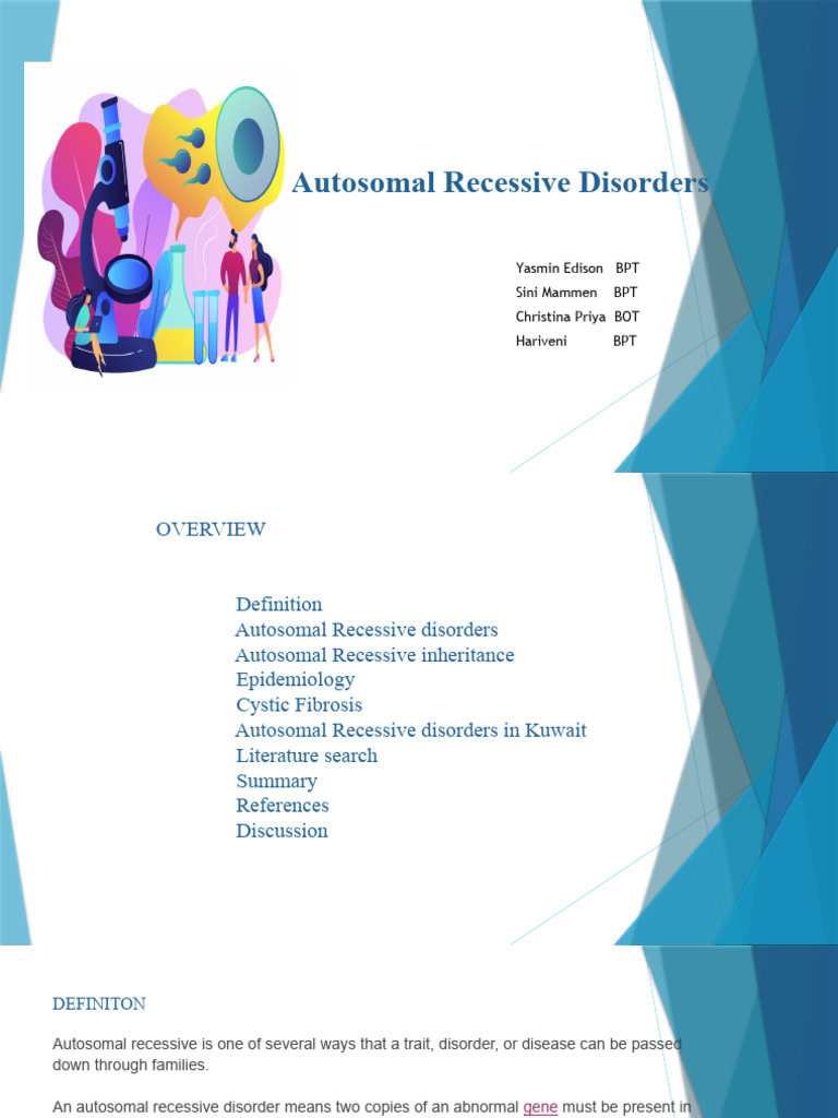 Overview of Autosomal Recessive Disorders | PDF | Genetic Disorder ...