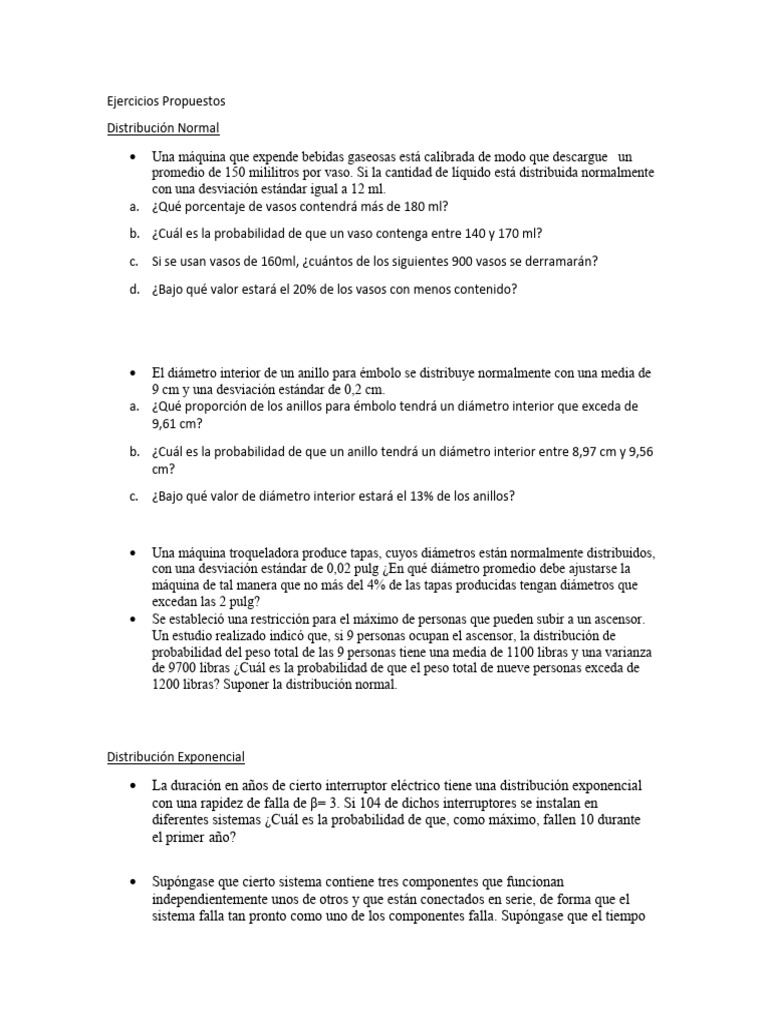 Ejercicios Propuestos Tema 7 | PDF | Desviación Estándar | Variable aleatoria
