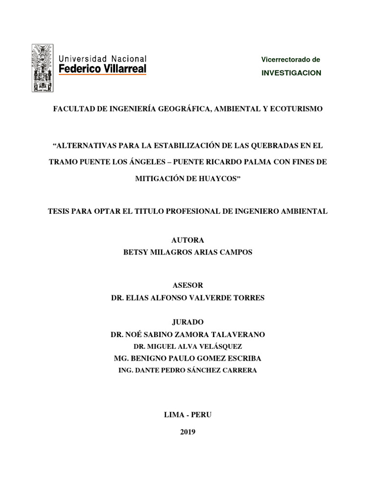 Arias Campos Betsy Milagros - Título Profesional | PDF | Erosión | Agua