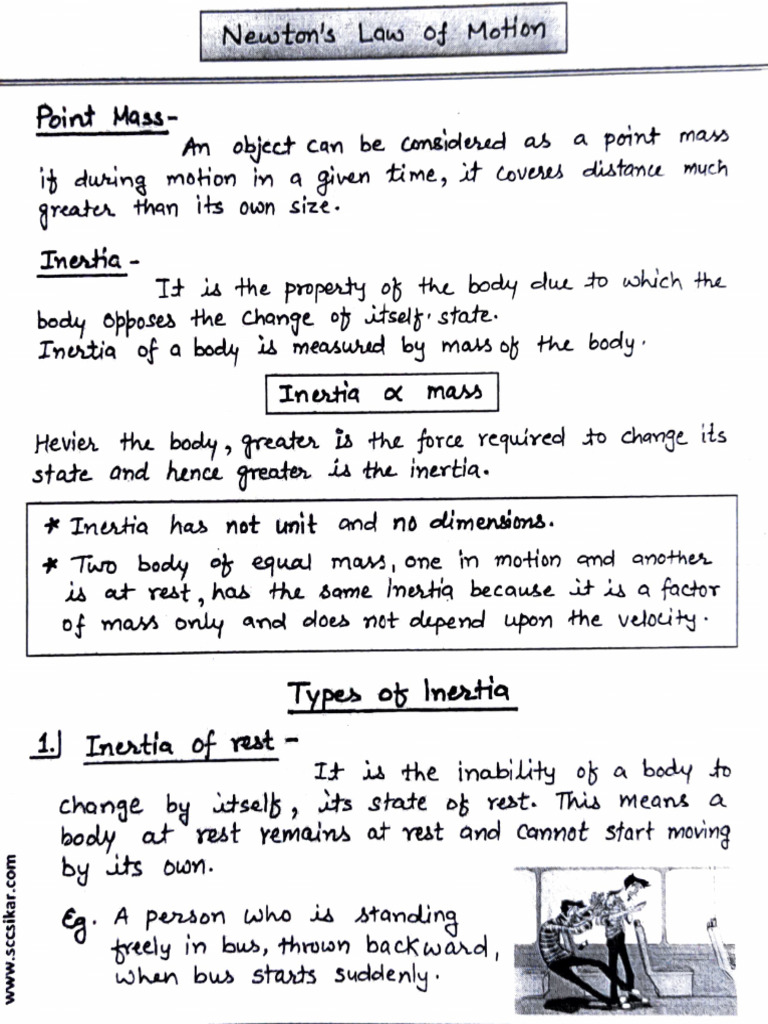 Ch-6 Newton's Law of Motion | PDF | Force | Momentum