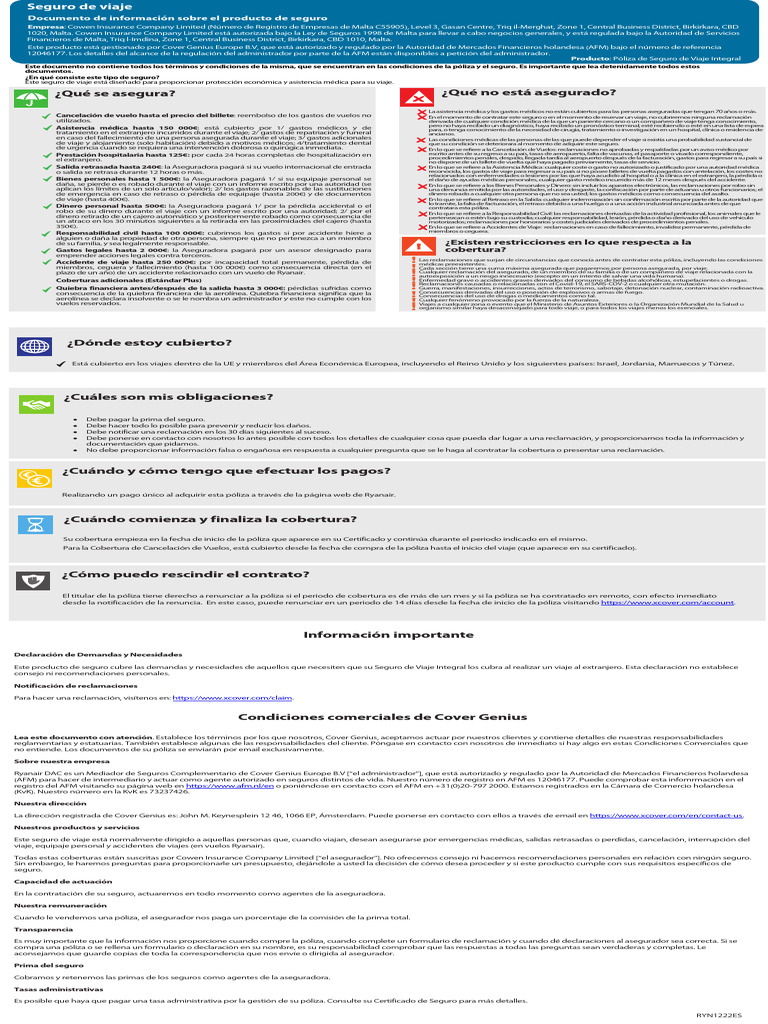 IPID_Comprehensive_ES | PDF | Póliza de seguros | Seguro