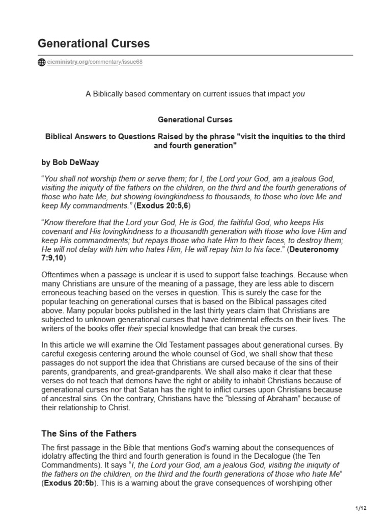 Generational Curses | PDF | Ten Commandments | Jesus