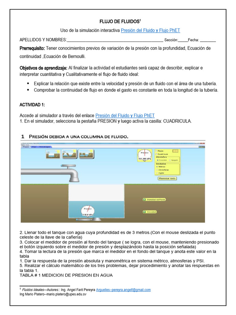 Actividad 1 Mecanica de Fluidos 2023-2 | PDF | Presión | Cantidades fisicas