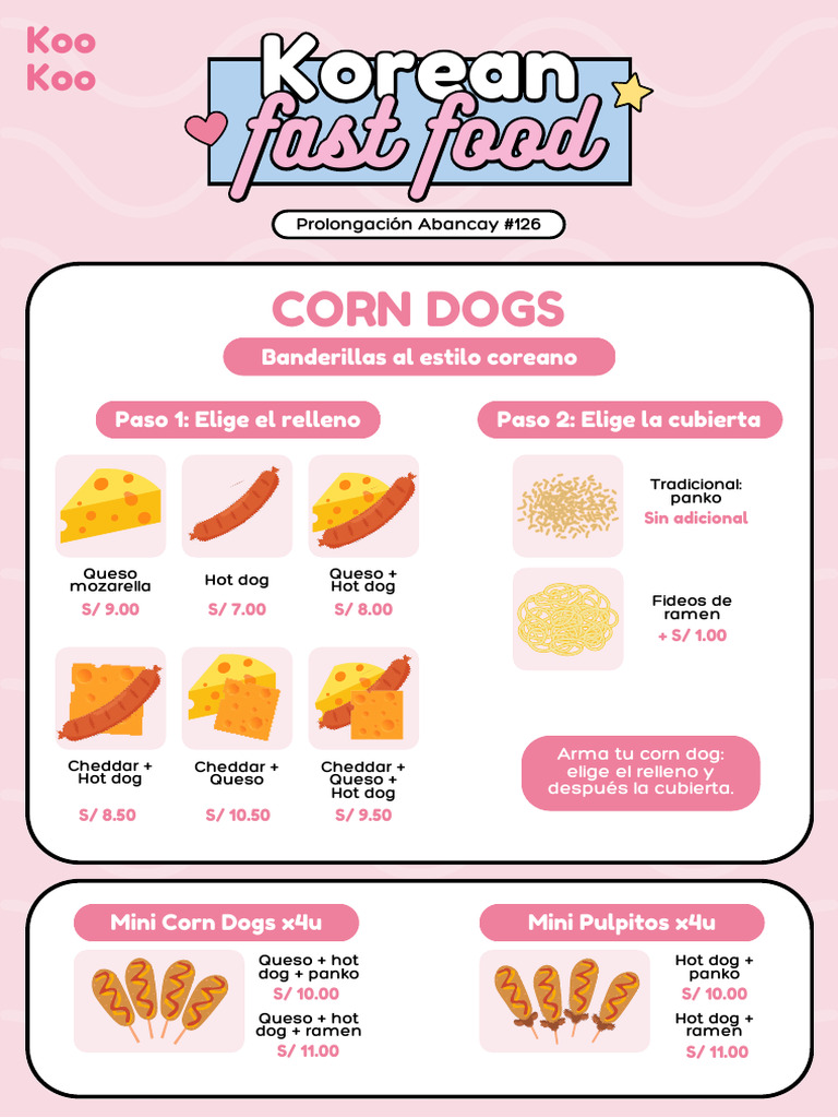 Carta Koo Koo Fast Food Coreano | PDF | Ramen | Cocina coreana