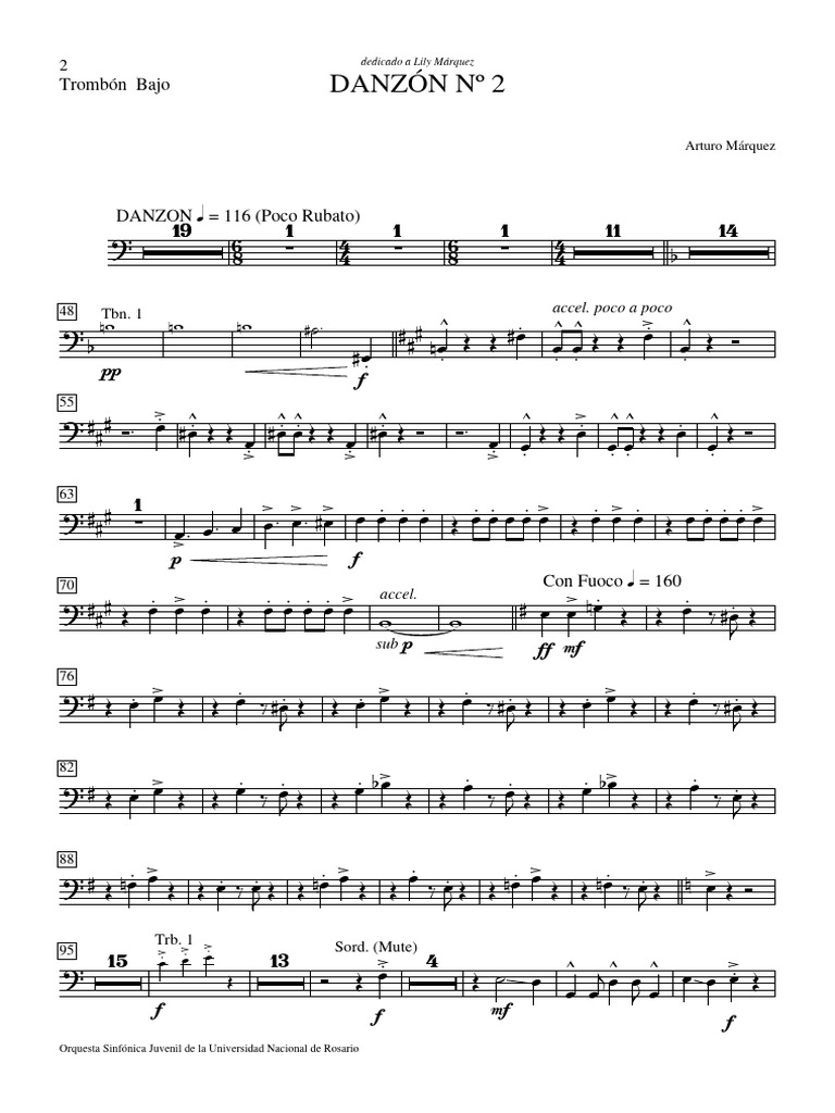 Marquez - Danzón #2 - Trombón Bajo | PDF