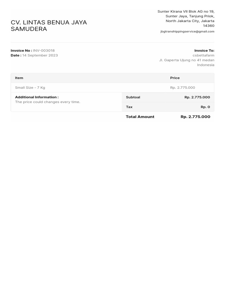 Invoice INV 003018 | PDF