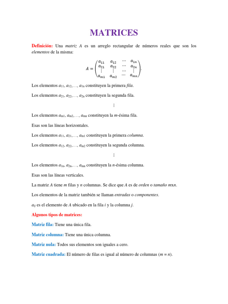 1er Clase | PDF | Matriz (Matemáticas) | Análisis funcional