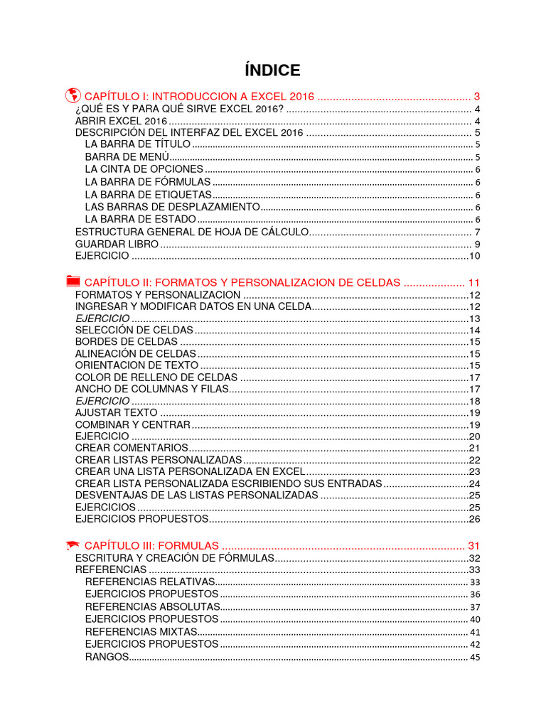 Manual de Excel 2016 1 | PDF