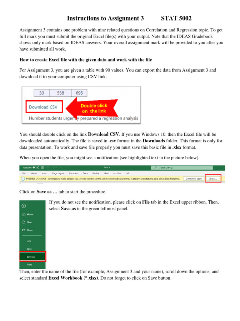 Instructionsto Assignment 3 | PDF | Scatter Plot | Microsoft Excel