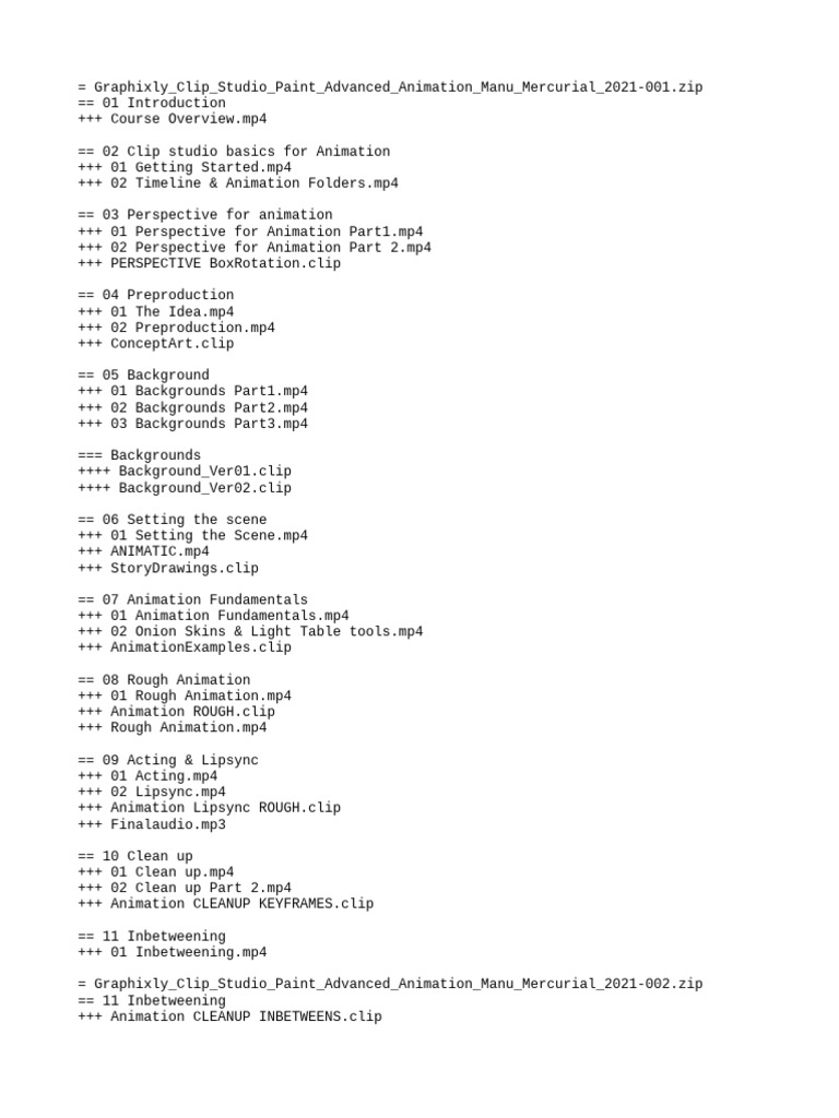 Graphixly Clip Studio Paint Advanced Animation Manu Mercurial 2021 | PDF