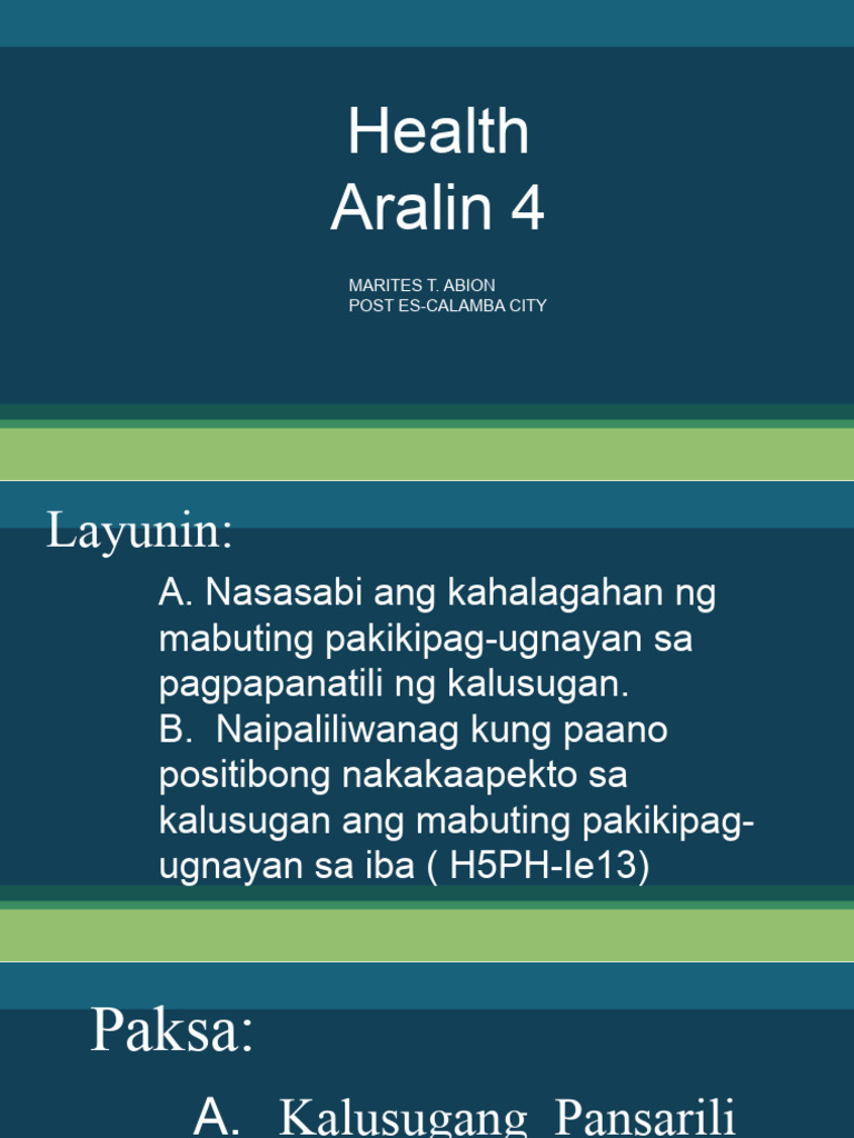Health Q1 W8 Aralin 4&5 | PDF