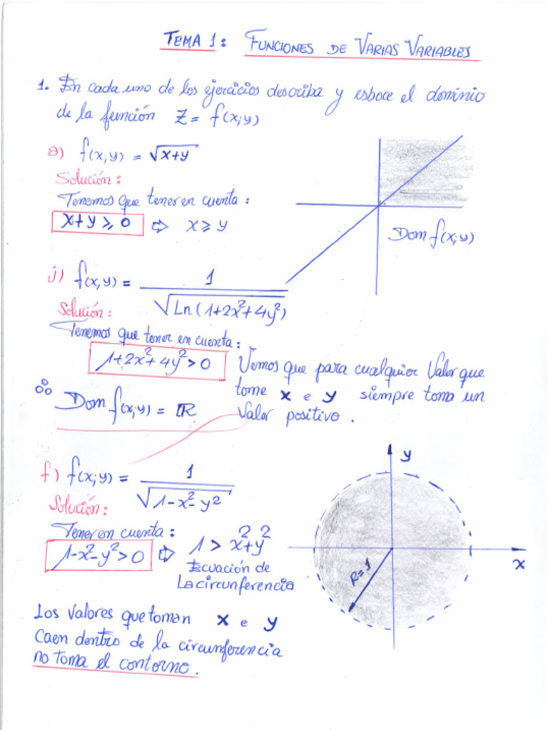 Tema - Funciones de Varias Variables | PDF Tema - Funciones de Varias Variables | PDF