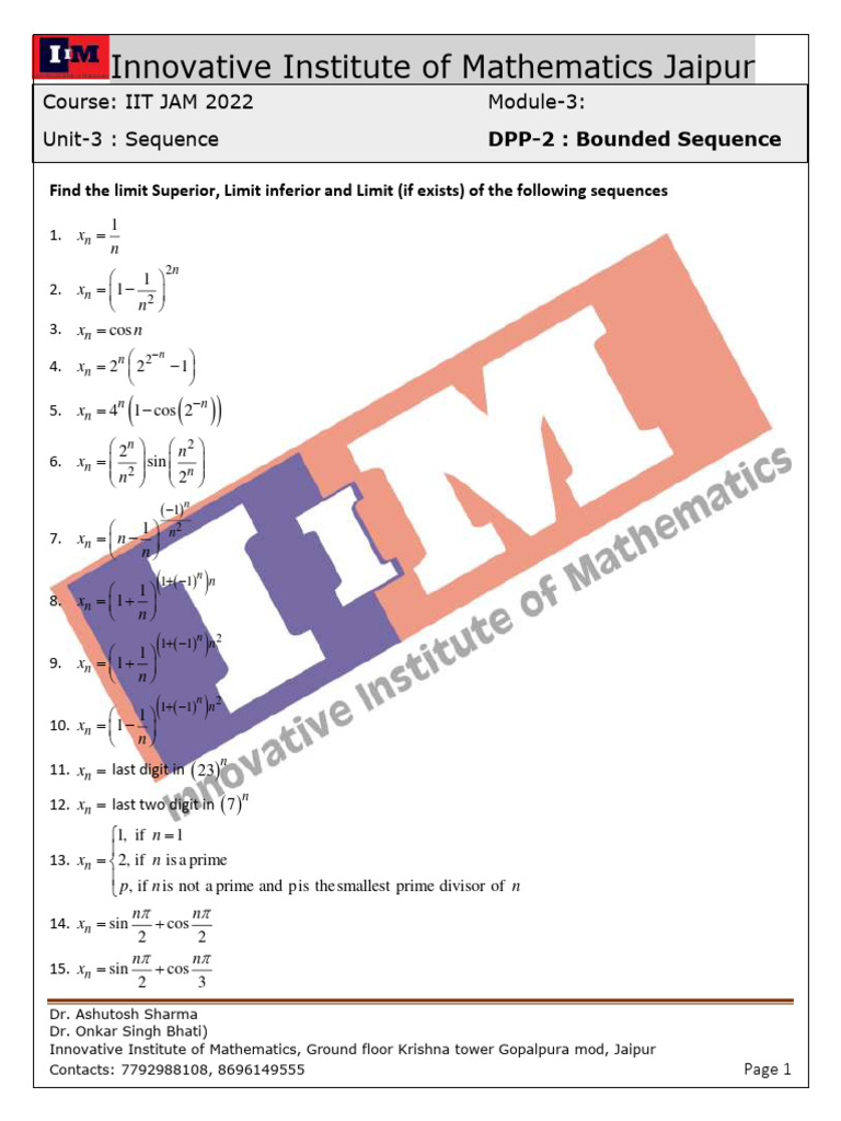 Sequence | PDF | Complex Analysis | Mathematical Concepts
