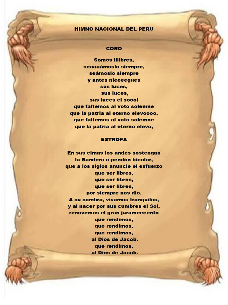 Himno Nacional Del Peru | PDF
