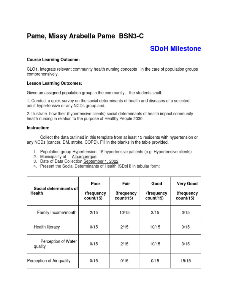Social Determinants of Health (SDoH) | PDF