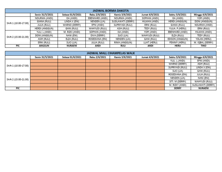Jadwal Juni W1 R3 | PDF