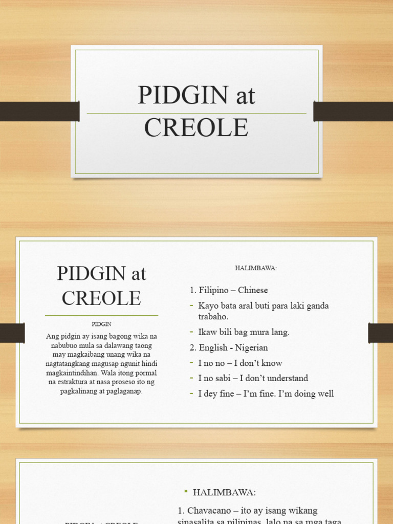 Pidgin at Creole | PDF