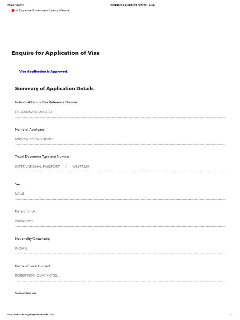 Immigration & Checkpoints Authority - SAVE APPROVED | PDF