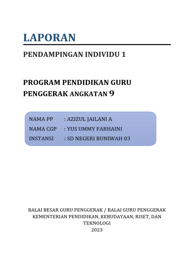 LAPORAN PI 1 Yus Ummy | PDF